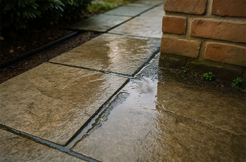 Versteckte Wasserquellen bei Naturstein – Fugen, Rinnen & Sockel